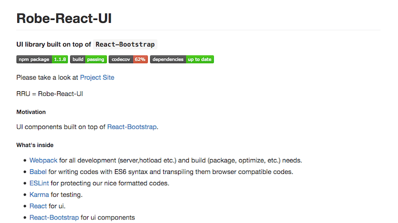 React ile geliştirilen Robe React UI, çok sayıda UI bileşeni içeriyor ...
